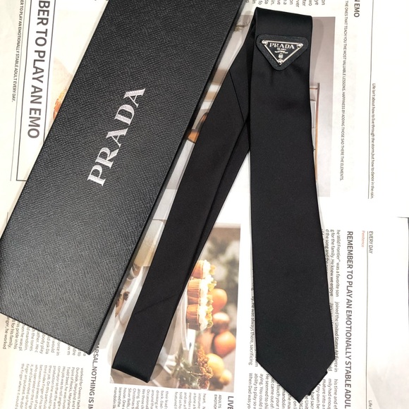 Prada | Accessories | Prada Mens Black Tie | Poshmark